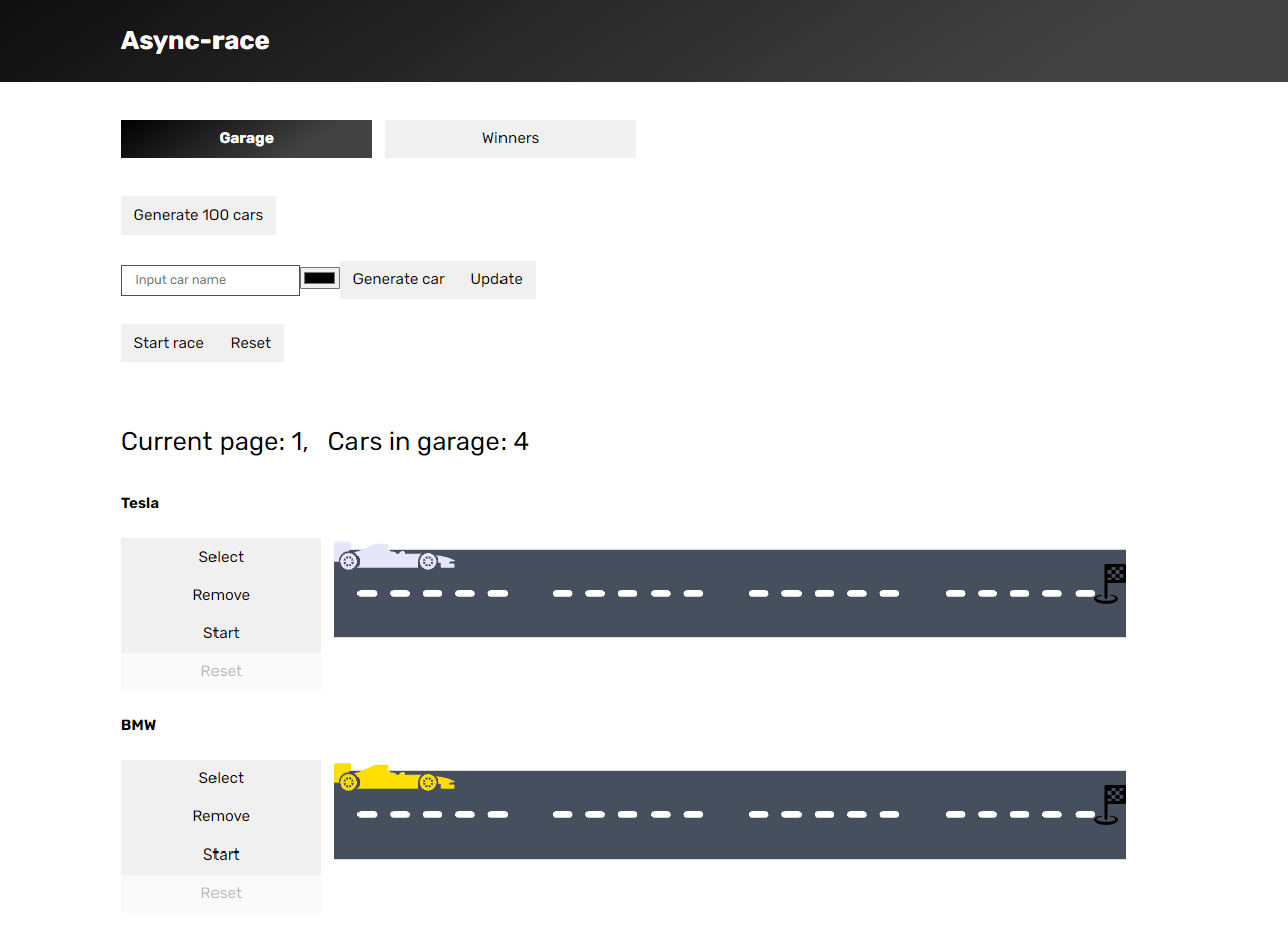 Async Race - "makrakvladislav" · Issue #651 · rolling-scopes-school/support · GitHub