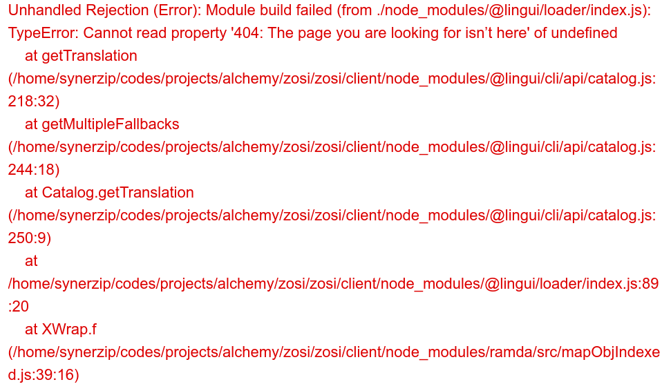 Unhandled Rejection for locales configuration · Issue #880 · lingui/js-lingui · GitHub