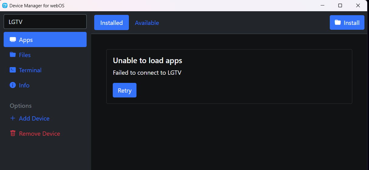 "Verification Failed" after correct details entered · Issue #12 · webosbrew/dev-manager-desktop ...