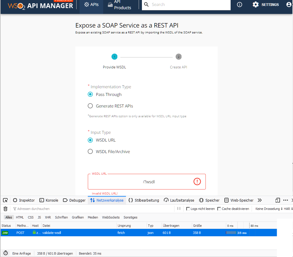 Error on Validate of WSDL from Url · Issue #6774 · wso2/product-apim · GitHub
