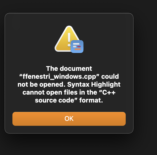 Error: Syntax Highlight cannot open files in the “C++ source code ... Error: Syntax Highlight cannot open files in the “C++ source code ...