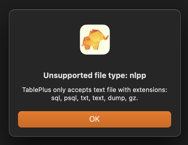 Don't limit filename extensions · Issue #2734 · TablePlus/TablePlus · GitHub