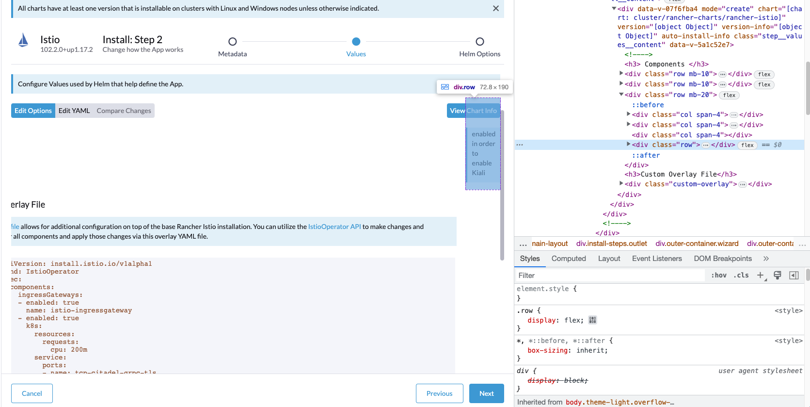 Banner placement is broken in Istio installing page · Issue #8862 · rancher/dashboard · GitHub