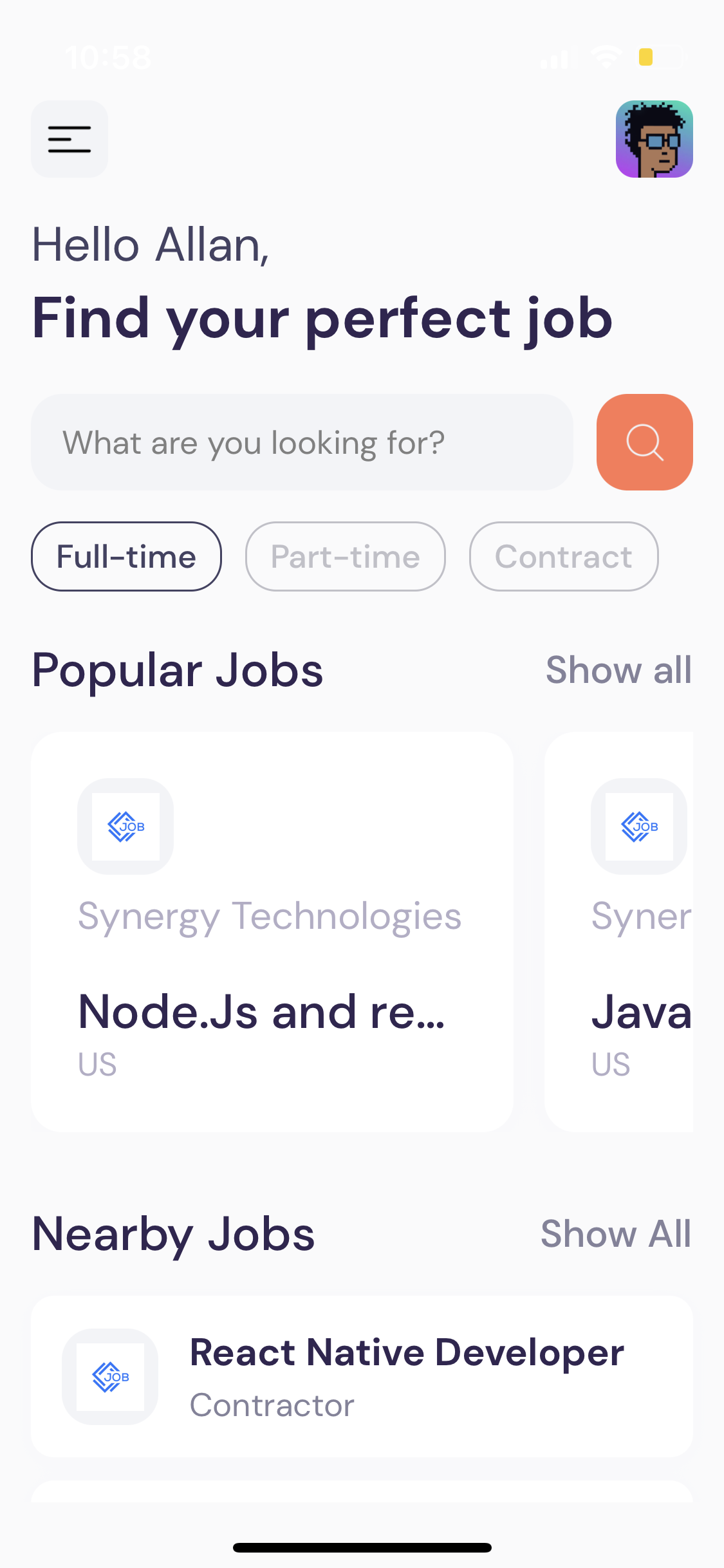 GitHub - allanviguilla/job-search: A job search app created with React ...