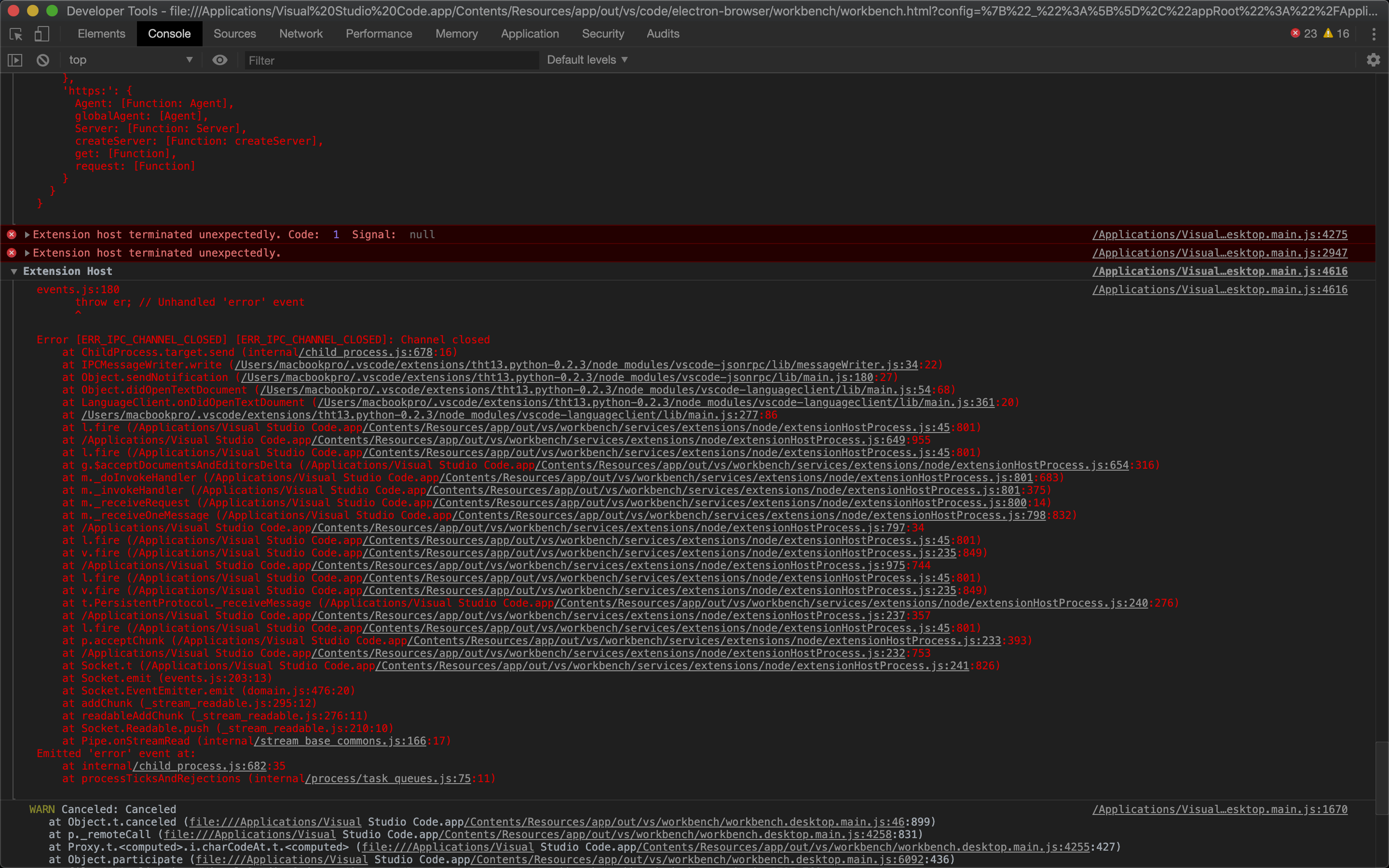 Extension host crashed · Issue #113 · swdotcom/swdc-vscode · GitHub
