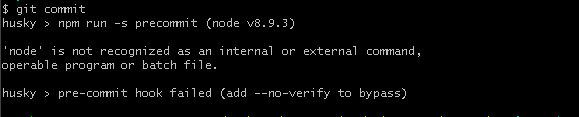 windows `node is not a recognized command` · Issue #222 · typicode/husky · GitHub