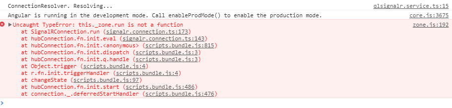 Uncaught TypeError: this._zone.run is not a function at ...