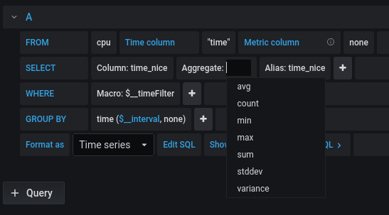 Firstlast Options Missing From Postgresql Aggregate Menu · Issue 24906 · Grafanagrafana