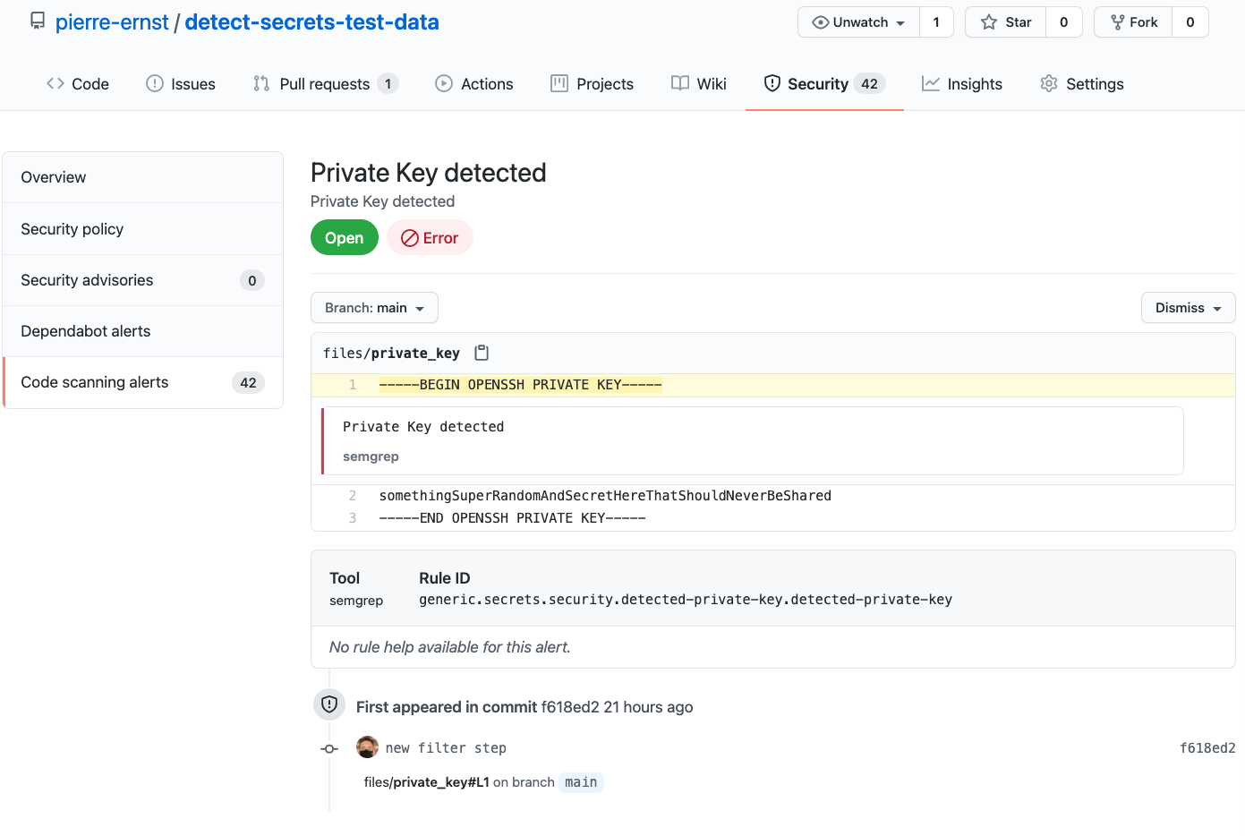GitHub - pierre-ernst/detect-secrets-test-data: POC for secret ...