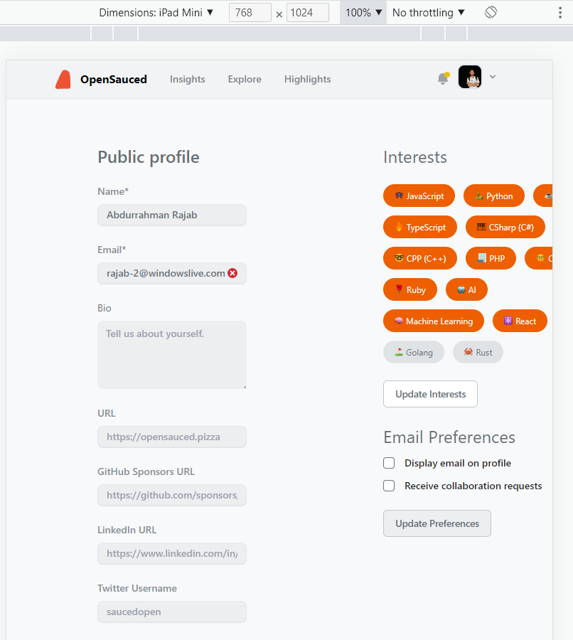 Bug: unaccessible menu buttons due to notifications · Issue #1098 · open-sauced/app · GitHub