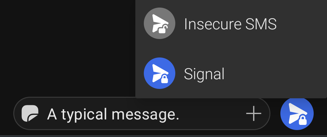 Can't switch between Secure Signal and Insecure SMS when sending media · Issue #10670 ...