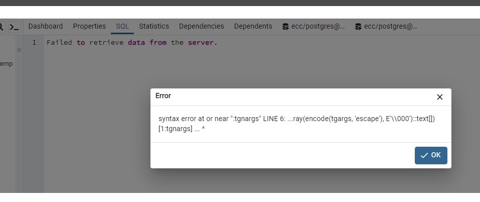 pgadmin 4 ver 7.8，When a database table contains triggers, checking its DDL statement will ...