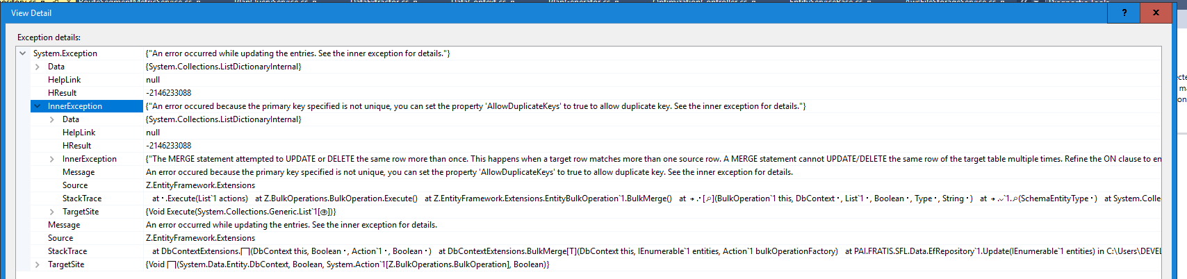 Bulk Merge Attempting To Insert Duplicate Data With Includegraph · Issue 145 · Zzzprojects