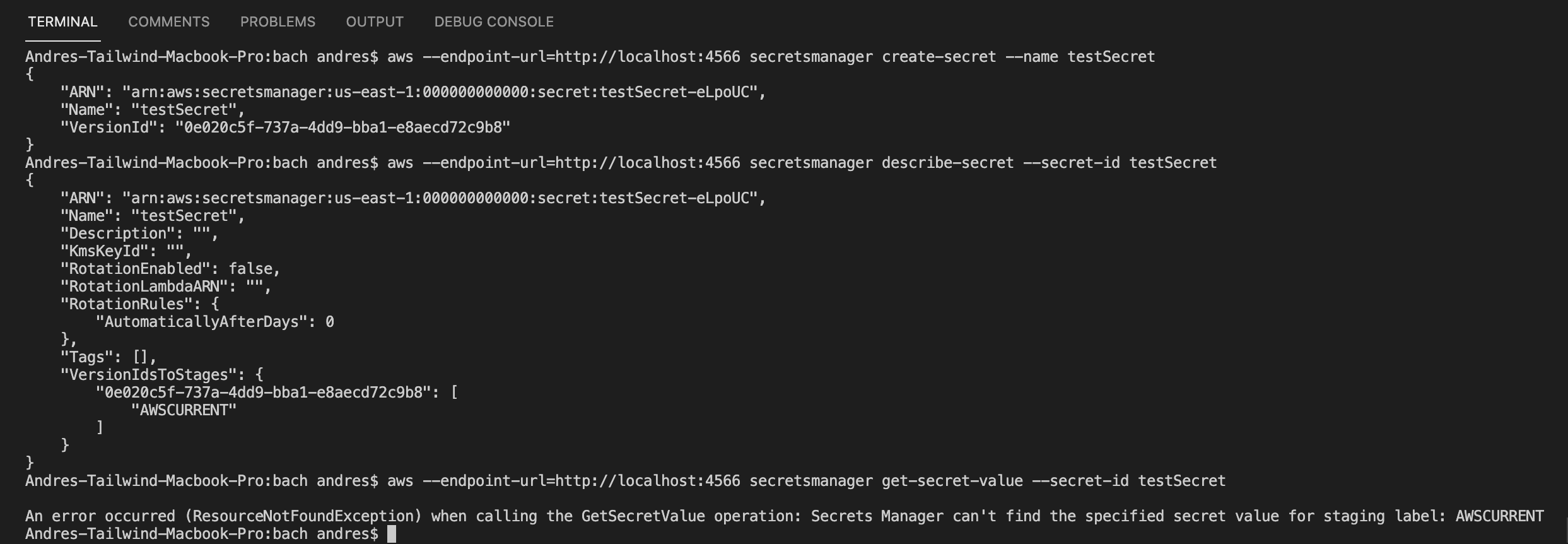 bug: secretsmanager get-secret-value can't find value for existing secret · Issue #4669 ...