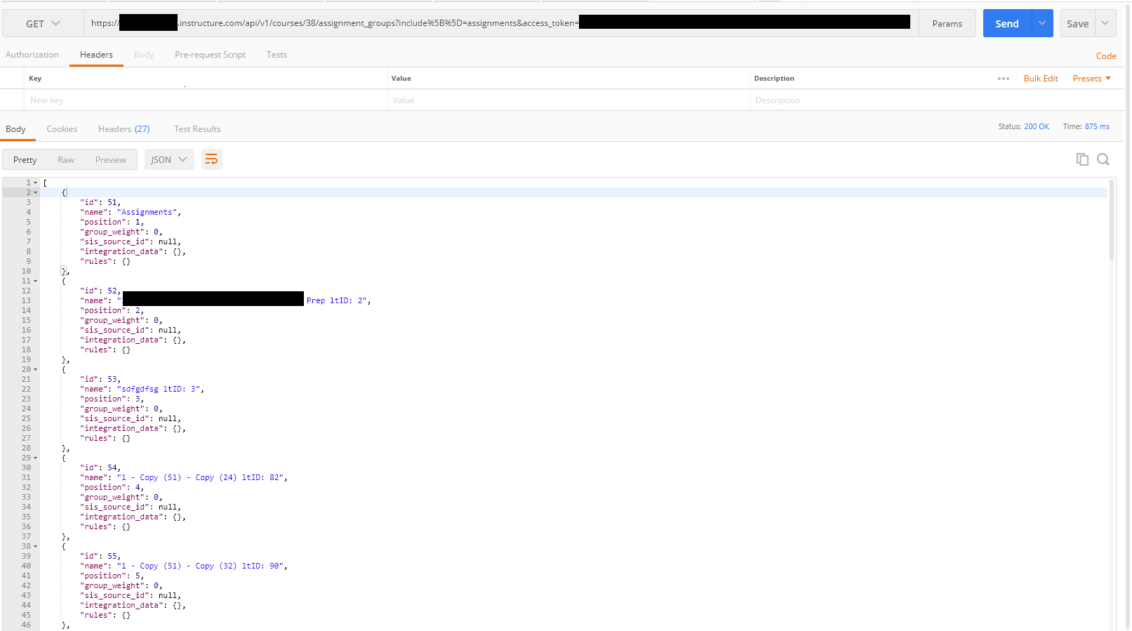 Assignment groups requested with include[]=assignments fails to include assignments · Issue ...