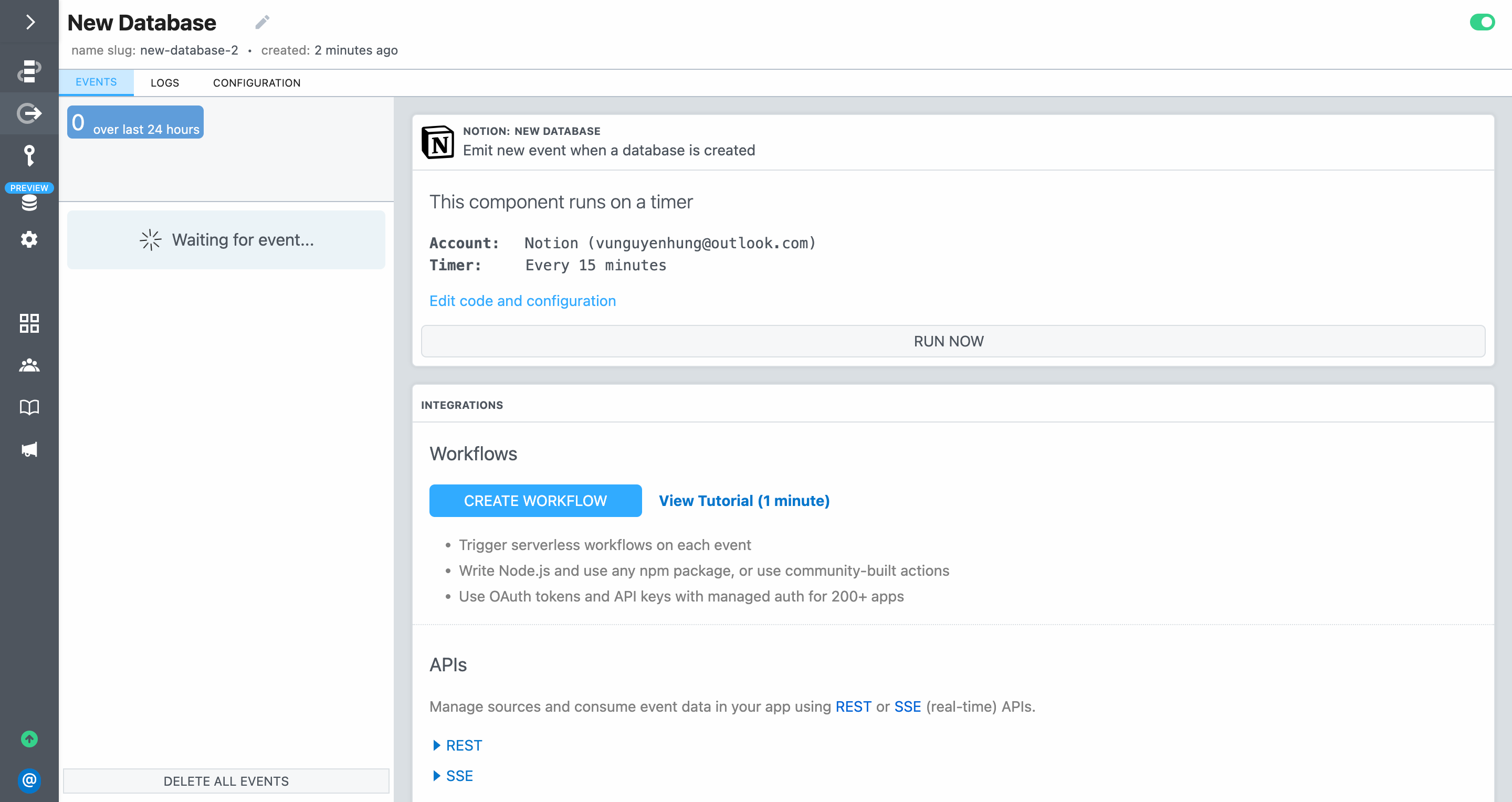[BUG] [Source] Notion: New Database is not emitting events · Issue #3347 · PipedreamHQ/pipedream ...