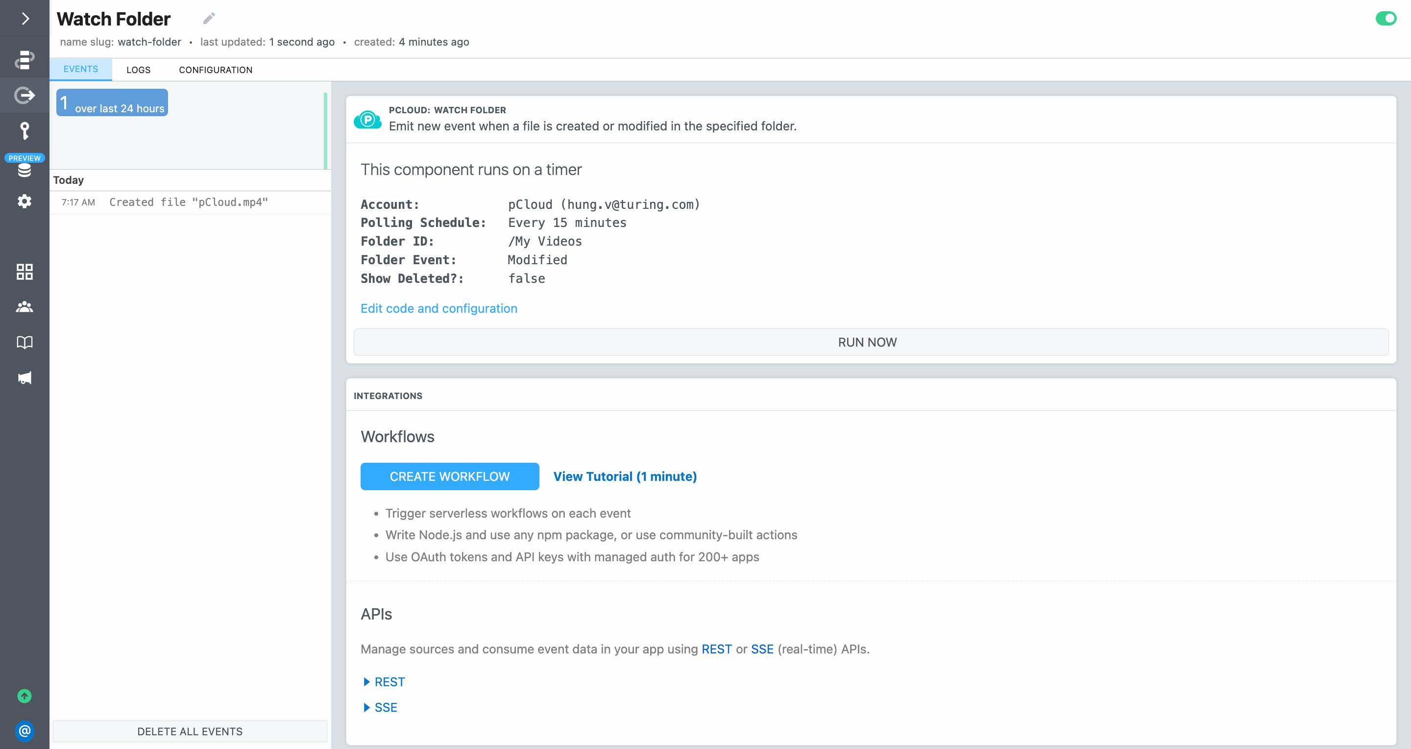 [BUG] pCloud Watch Folder trigger does not pick up events · Issue #4136 · PipedreamHQ/pipedream ...