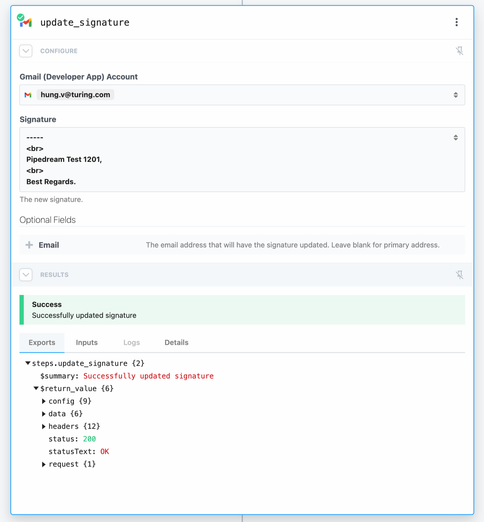 [ACTION] Update Signatures For Organization Gsuite · Issue #4801 · PipedreamHQ/pipedream · GitHub