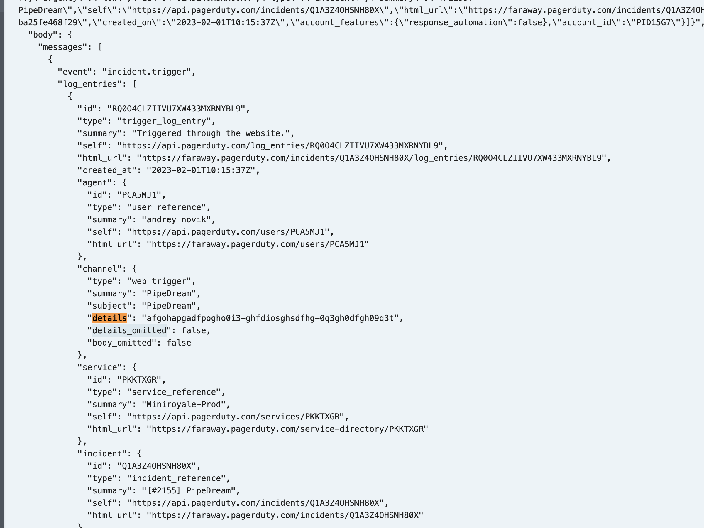 [ENHANCMENT] PagerDuty: New or Updated incident - add more data in event body · Issue #5377 ...