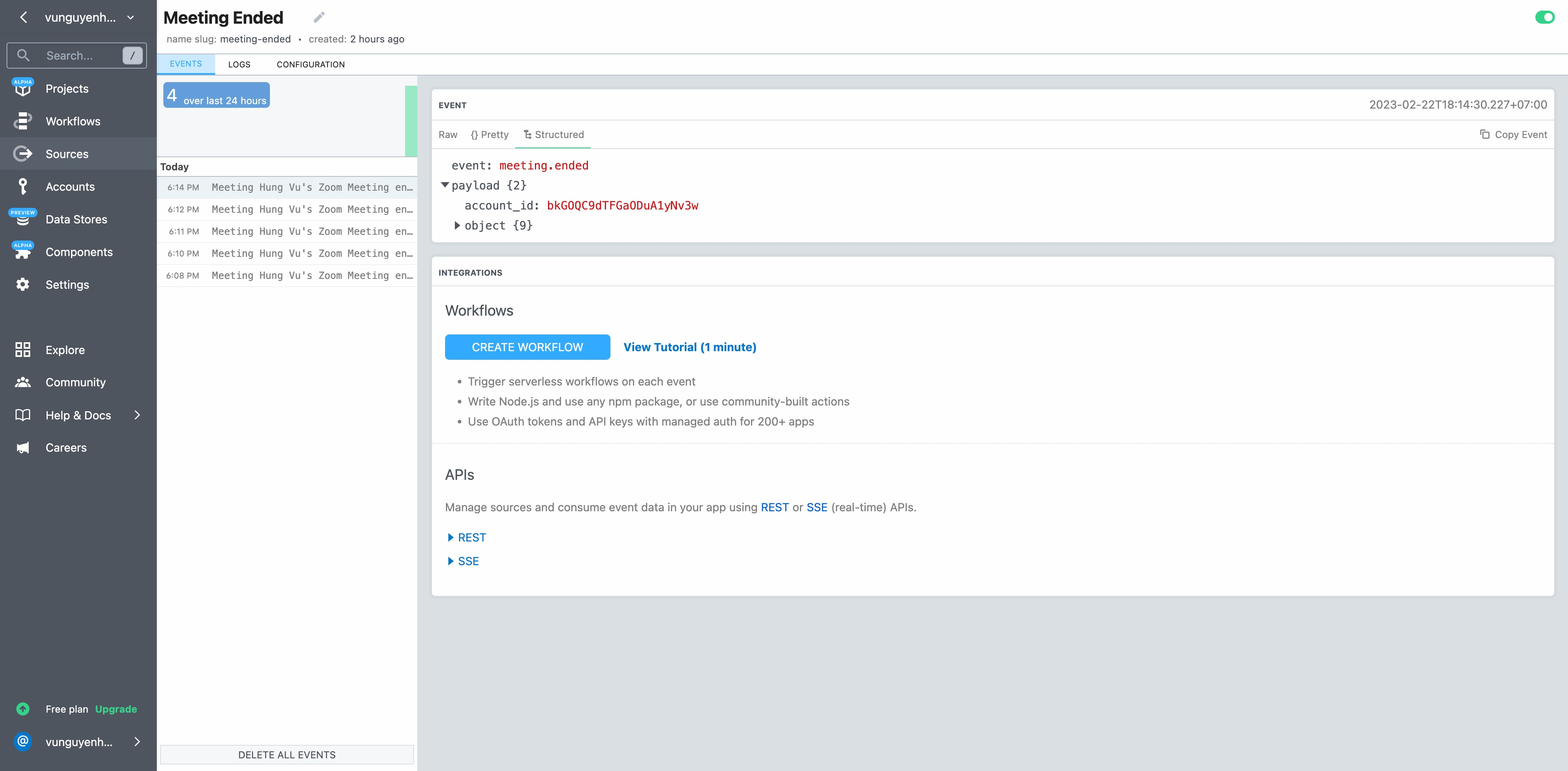 [BUG] Zoom Admin sources not receiving events · Issue #5538 · PipedreamHQ/pipedream · GitHub