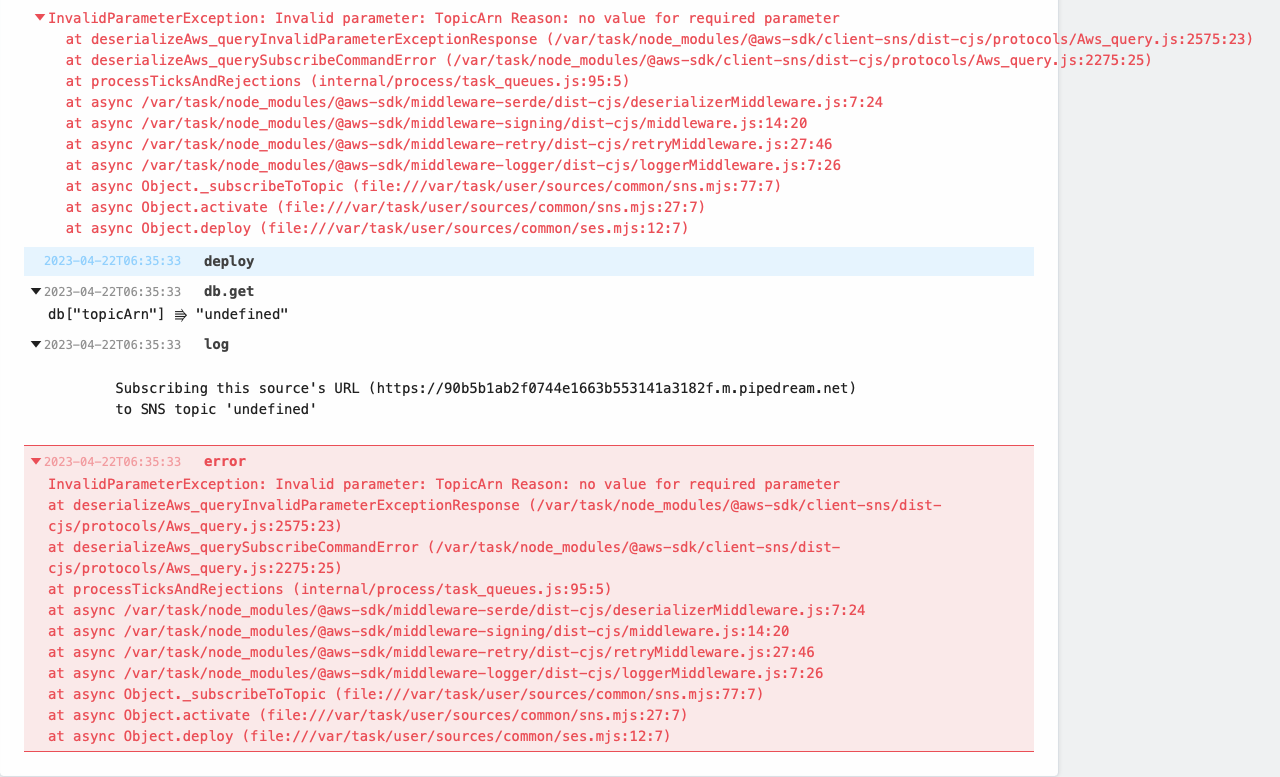 [BUG] AWS - New Inbound SES Emails throws error - InvalidParameterException: Invalid parameter ...