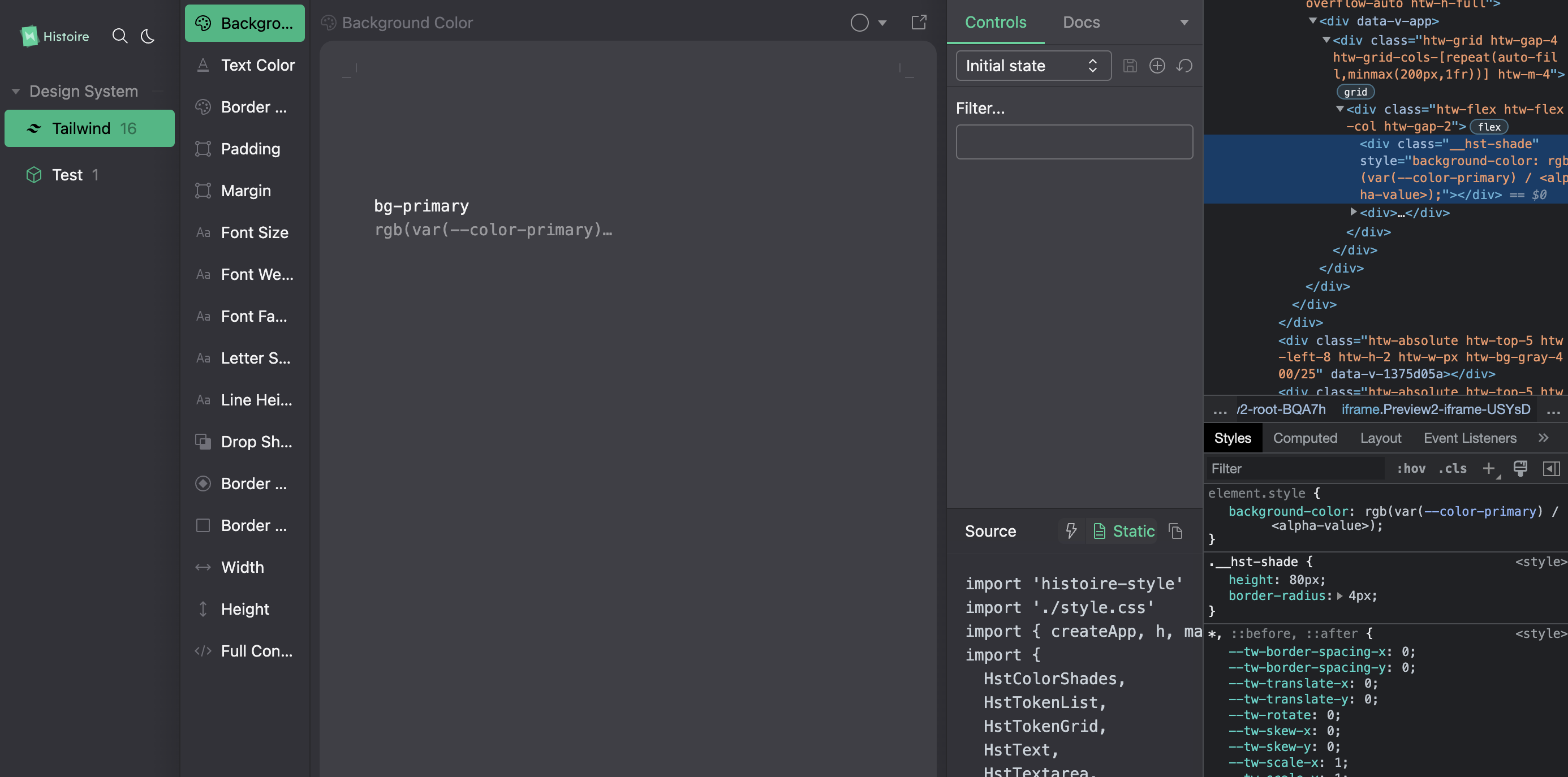 Tailwind token preview colors don't render when using ` ` syntax · Issue #347 · histoire-dev ...