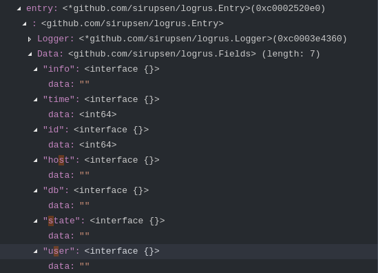 Failed to evaluate expression - entry.Data (type github.com/sirupsen/logrus.Fields) is not a ...