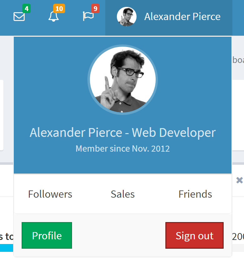 Bug at the Profile button in the User Account when changed from btn ...
