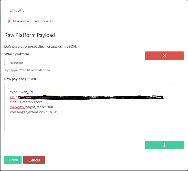 Raw platform payload UI element fails · Issue #412 · botpress/v12 · GitHub