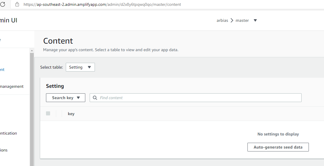 'Content' tab continuously loading · Issue #246 · aws-amplify/amplify-studio · GitHub