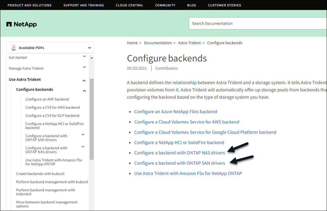 Steps to configure Cloud Volumes ONTAP as backend storage · Issue #26 · NetAppDocs/trident · GitHub