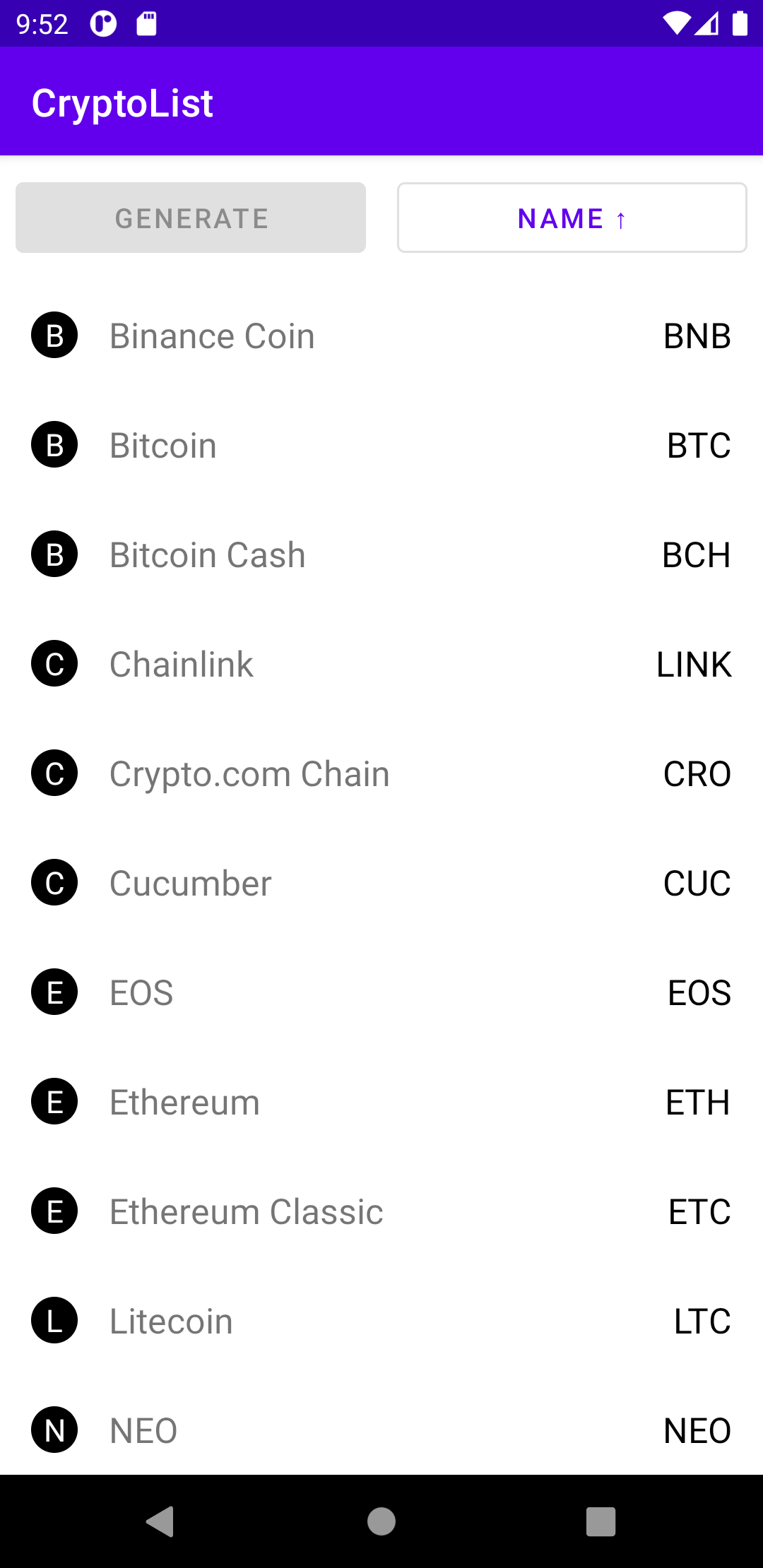 GitHub - michaelgunawan/cryptolist: List fragment demo for Crypto