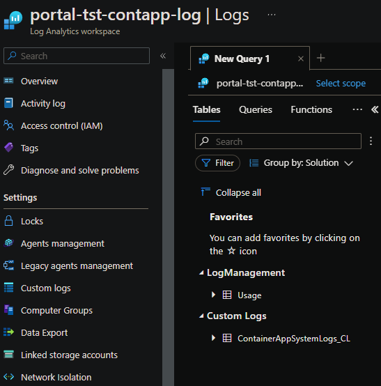 Containerappconsolelogs Cl Table Is Not Created · Issue 450