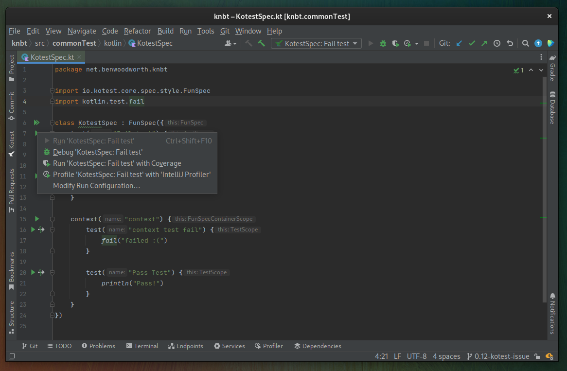 Struggling To Run Individual Testsfiles From Gutter Icons Multiplatformjvm · Issue 224