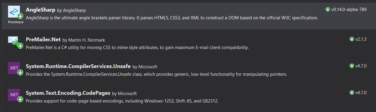 Fix Version 0.13.0 to Run on .NET Framework 4.7.2 · Issue #837 · AngleSharp/AngleSharp · GitHub
