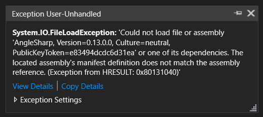 Fix Version 0.13.0 to Run on .NET Framework 4.7.2 · Issue #837 · AngleSharp/AngleSharp · GitHub