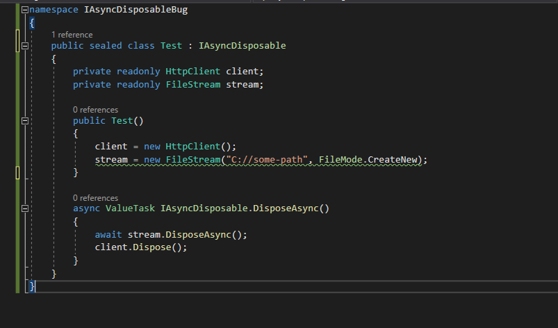 CA2213 false positive on explicit IAsyncDisposable interface implementation · Issue #6075 ...