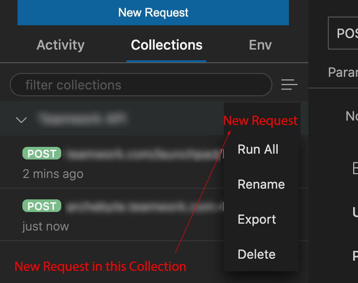 Need to create/run request before you can save it to collection ...