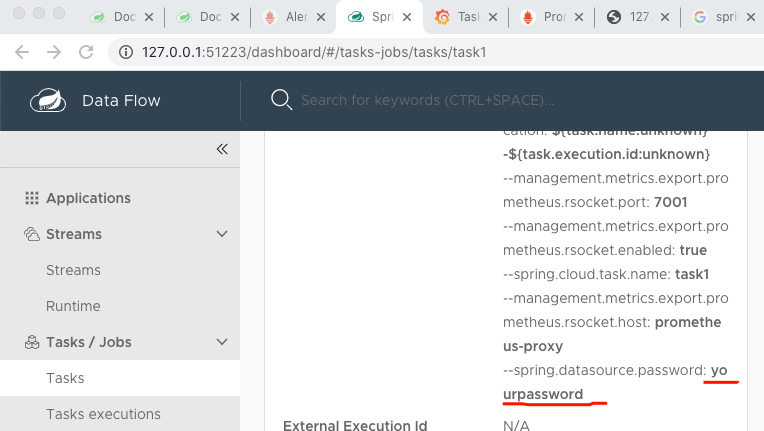 I can see password thought UI, is it ok? · Issue #1621 · spring-attic/spring-cloud-dataflow-ui ...