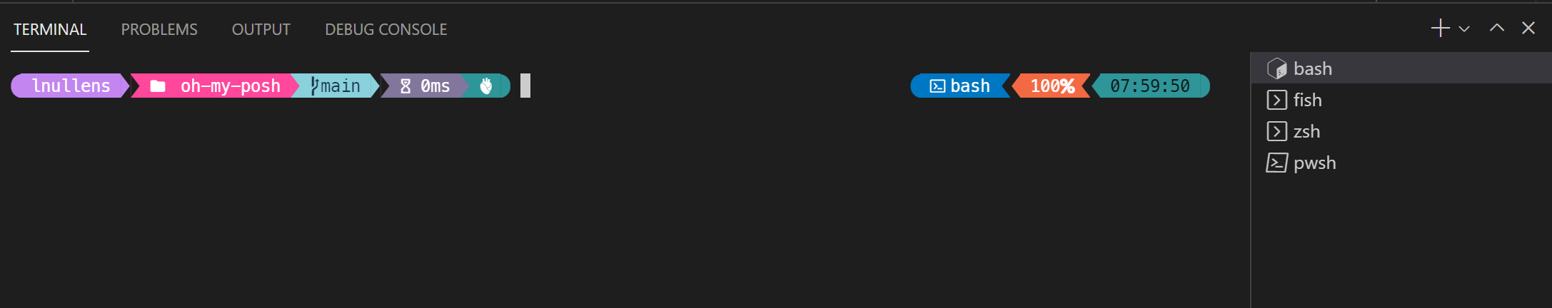 Visual bug on VS Code Terminal · Issue #1086 · JanDeDobbeleer/oh-my ...