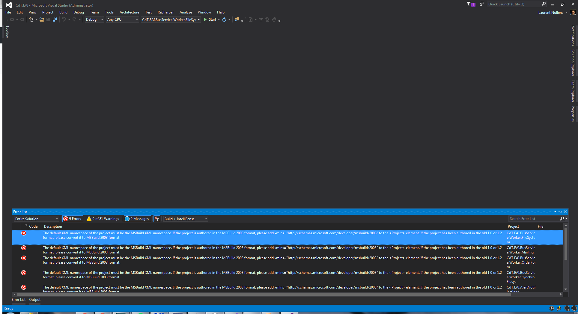 Script Generation Targets File Is Missing An Xml Namespace Causing