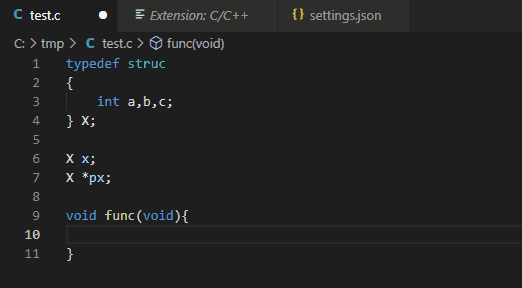 C Intellisense doesnt provide suggestion for struct members · Issue #8587 · microsoft/vscode ...