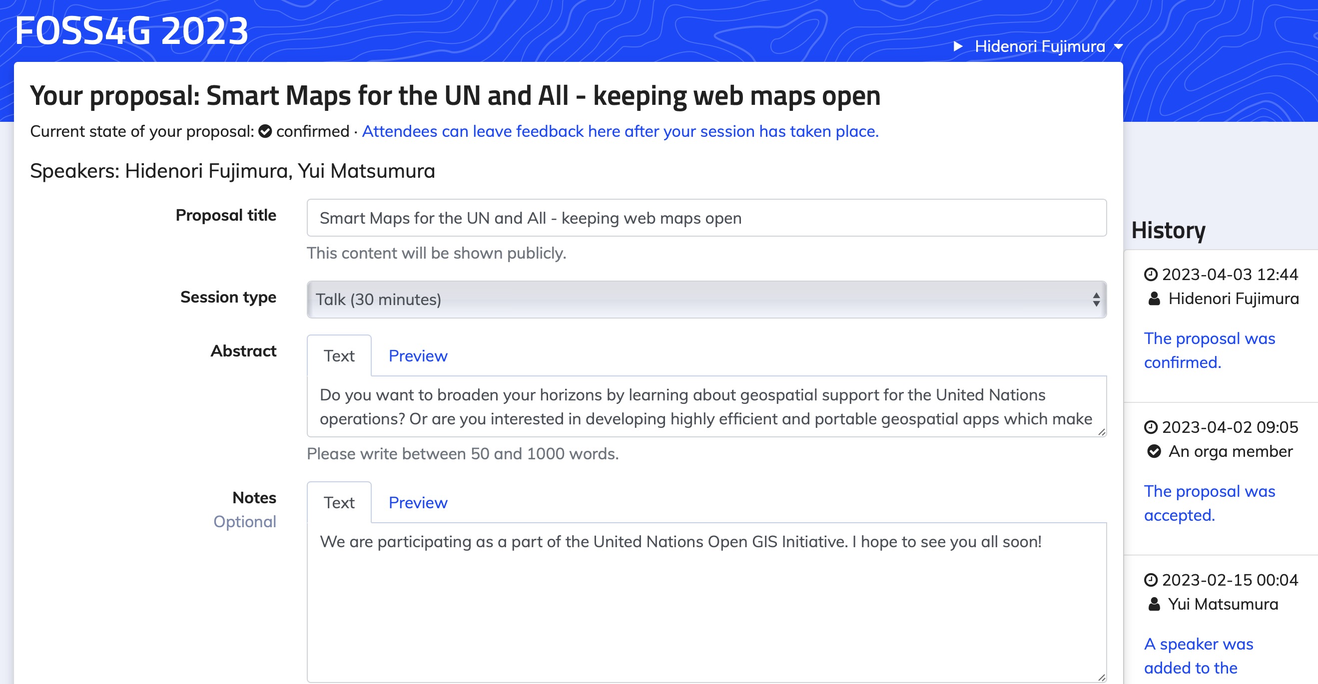 FOSS4G Presentation acceptance · Issue #110 · UNopenGIS/7 · GitHub