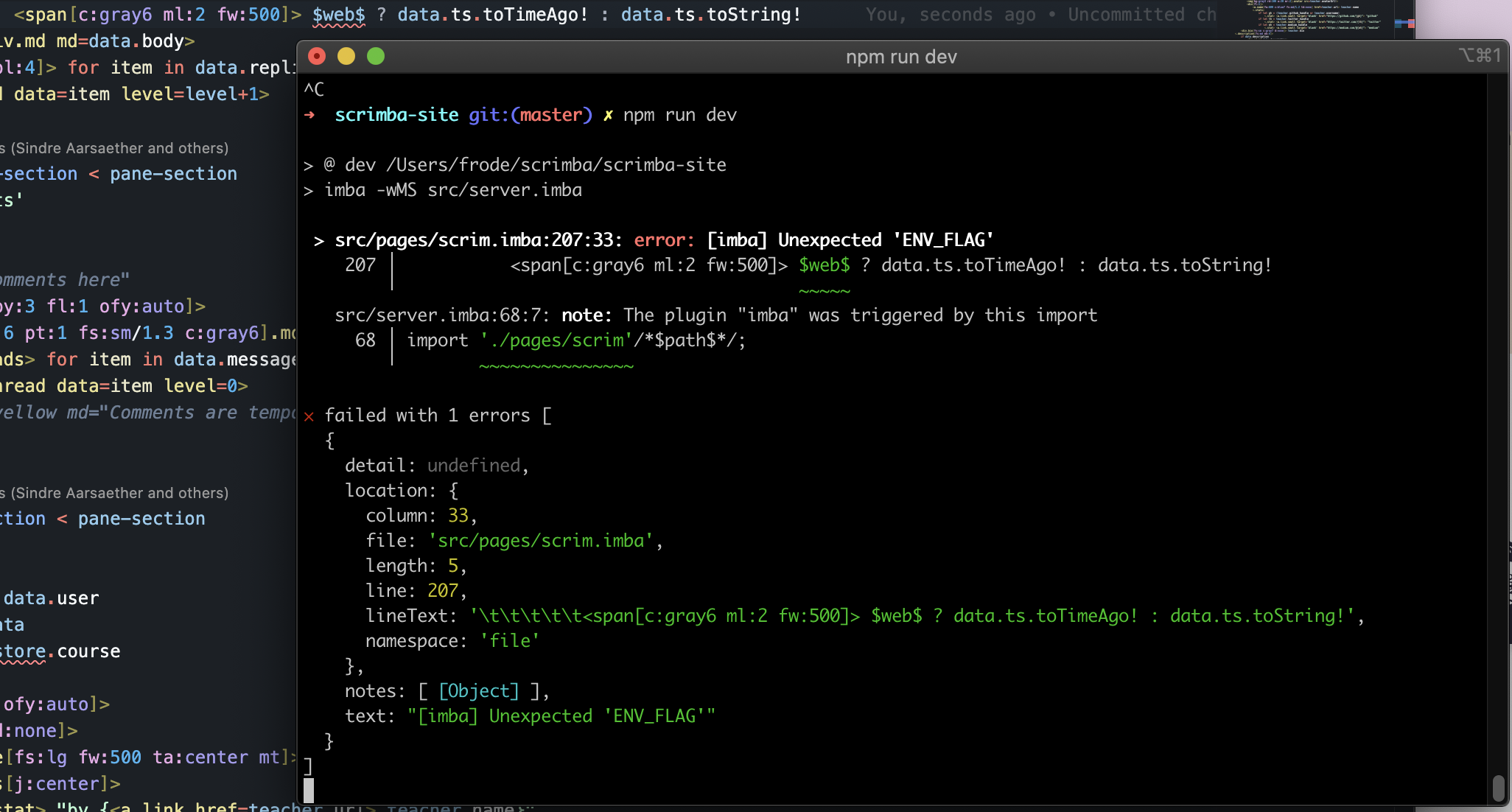 Unexpected 'ENV_FLAG' exception when using $web$ ternary in render · Issue #571 · imba/imba · GitHub