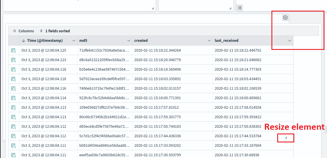 [BUG]Unable to resize data tables · Issue #5360 · opensearch-project/OpenSearch-Dashboards · GitHub
