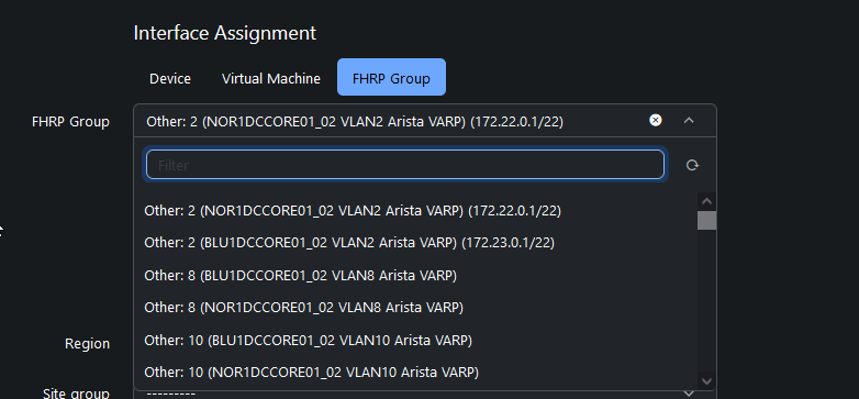 Display Fhrp Group Description When Assigning The Group To An Ip Address · Issue 9673 · Netbox 