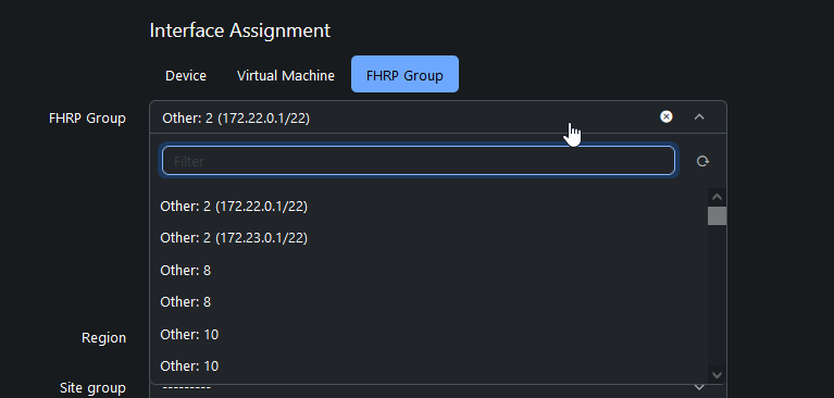 Display FHRP Group Description when assigning the group to an IP address · Issue #9673 · netbox ...
