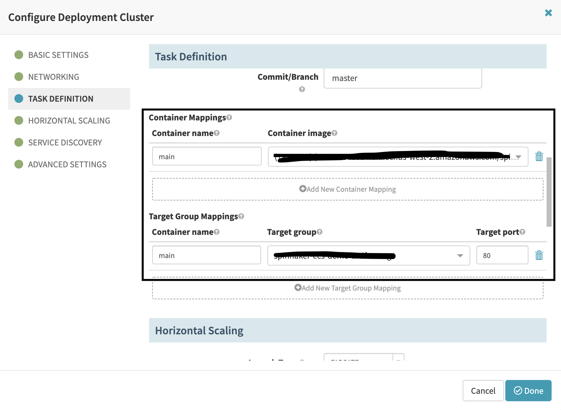 The container does not exist in the task definition · Issue #6004 · spinnaker/spinnaker · GitHub