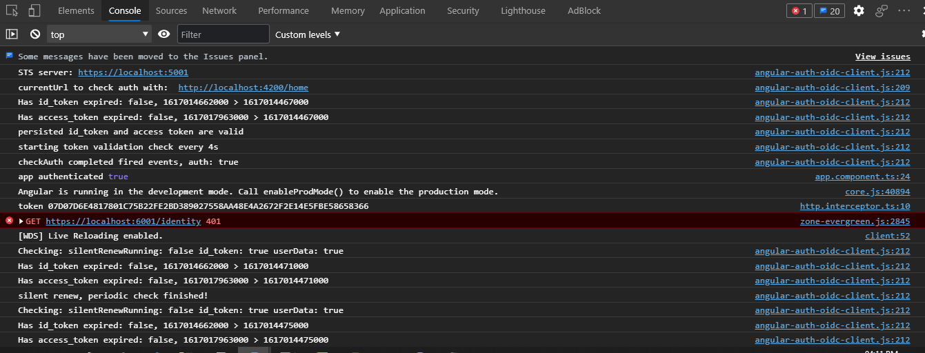401 Unauthorized error after logged in · Issue #1037 · damienbod/angular-auth-oidc-client · GitHub