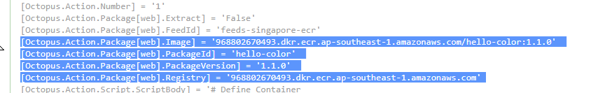 Provide the ECR registry URL as a variable when using an image from the ECR or Docker feed type ...